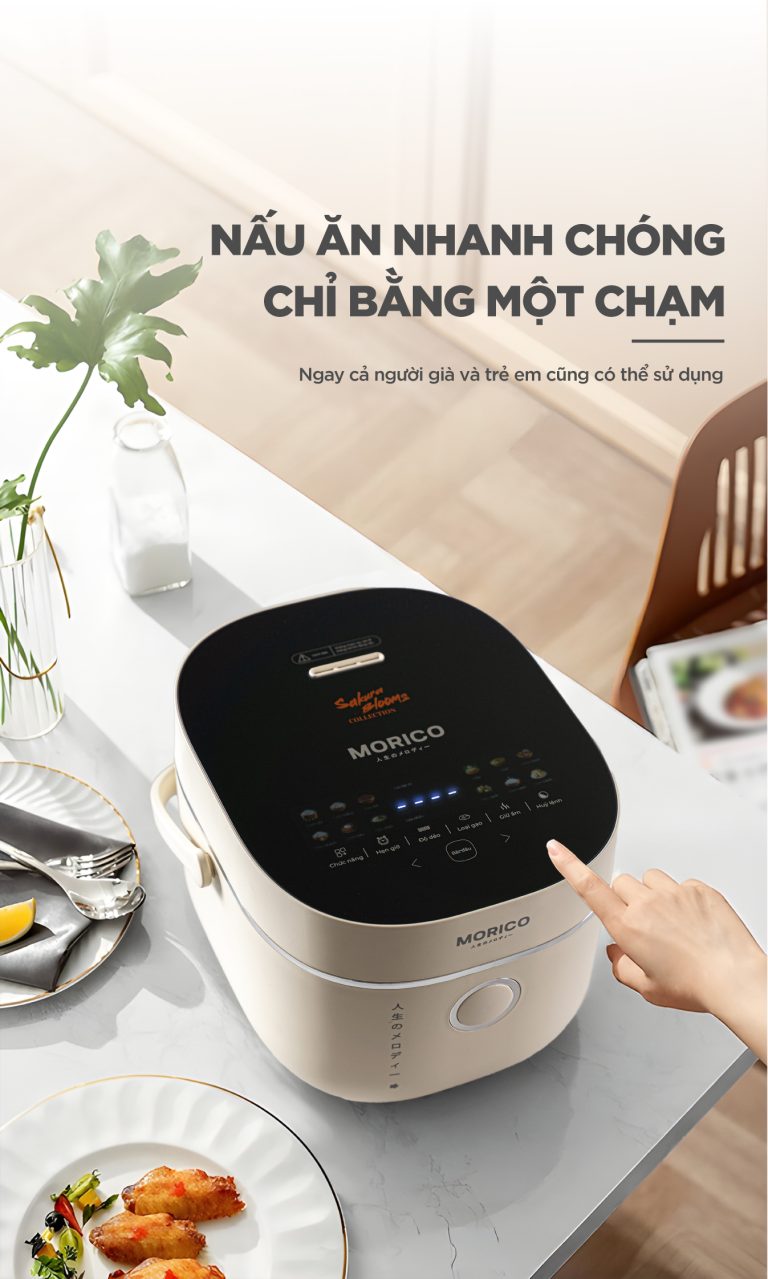 Nồi cơm điện cao tần Morico MR800IH dung tích 1.8L, 12 chế độ nấu