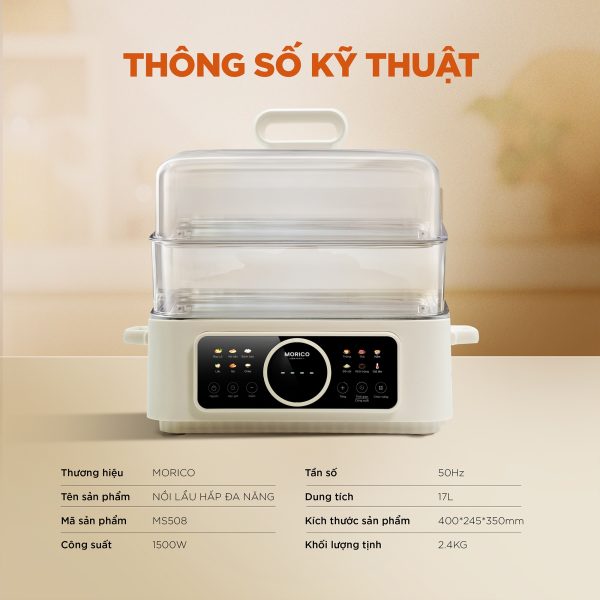Nồi lẩu hấp đa năng MORICO MS508 - Morico Việt Nam