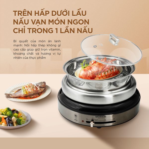 Nồi lẩu nướng hấp MORICO MH801 - Morico Việt Nam