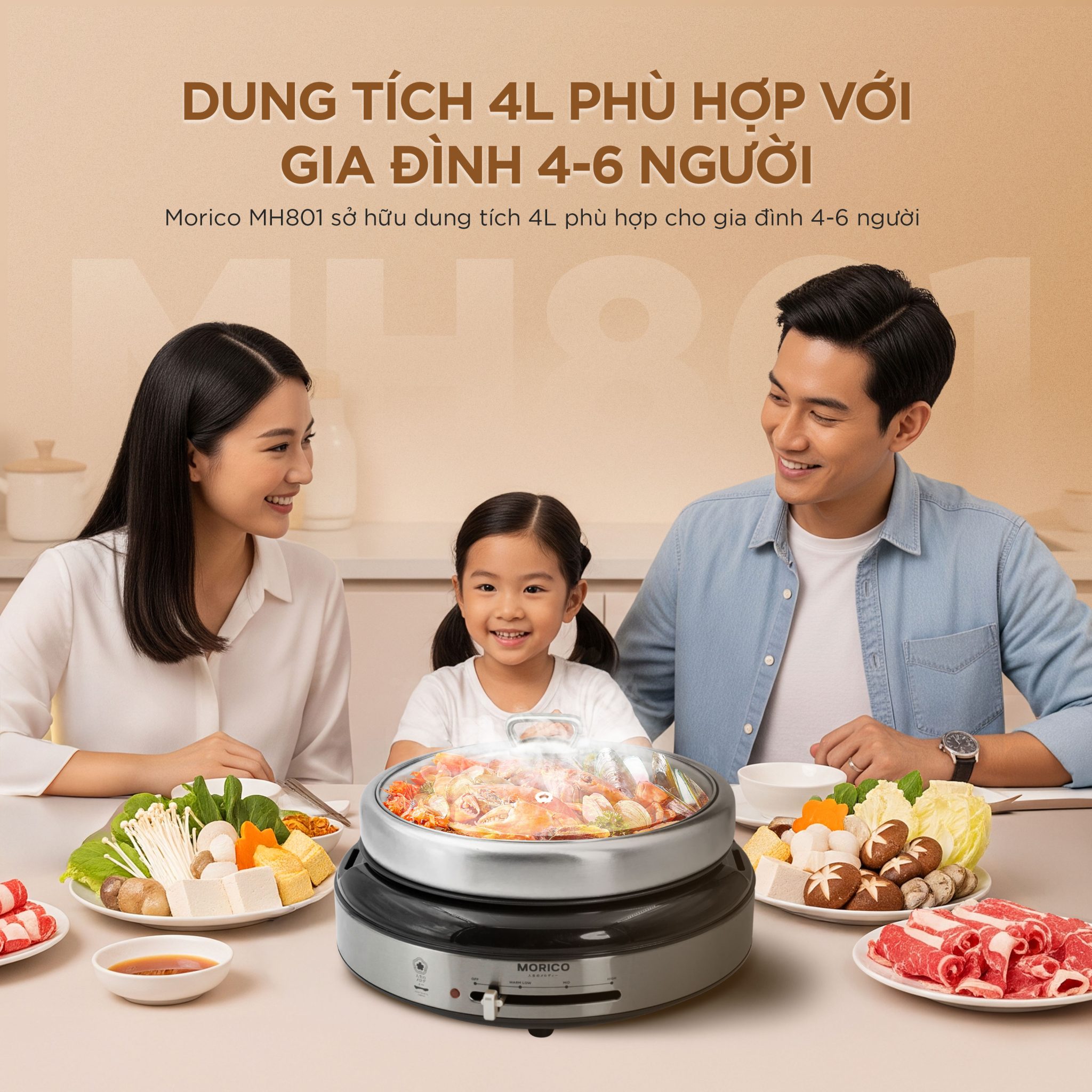 Nồi lẩu nướng hấp MORICO MH801 - Morico Việt Nam