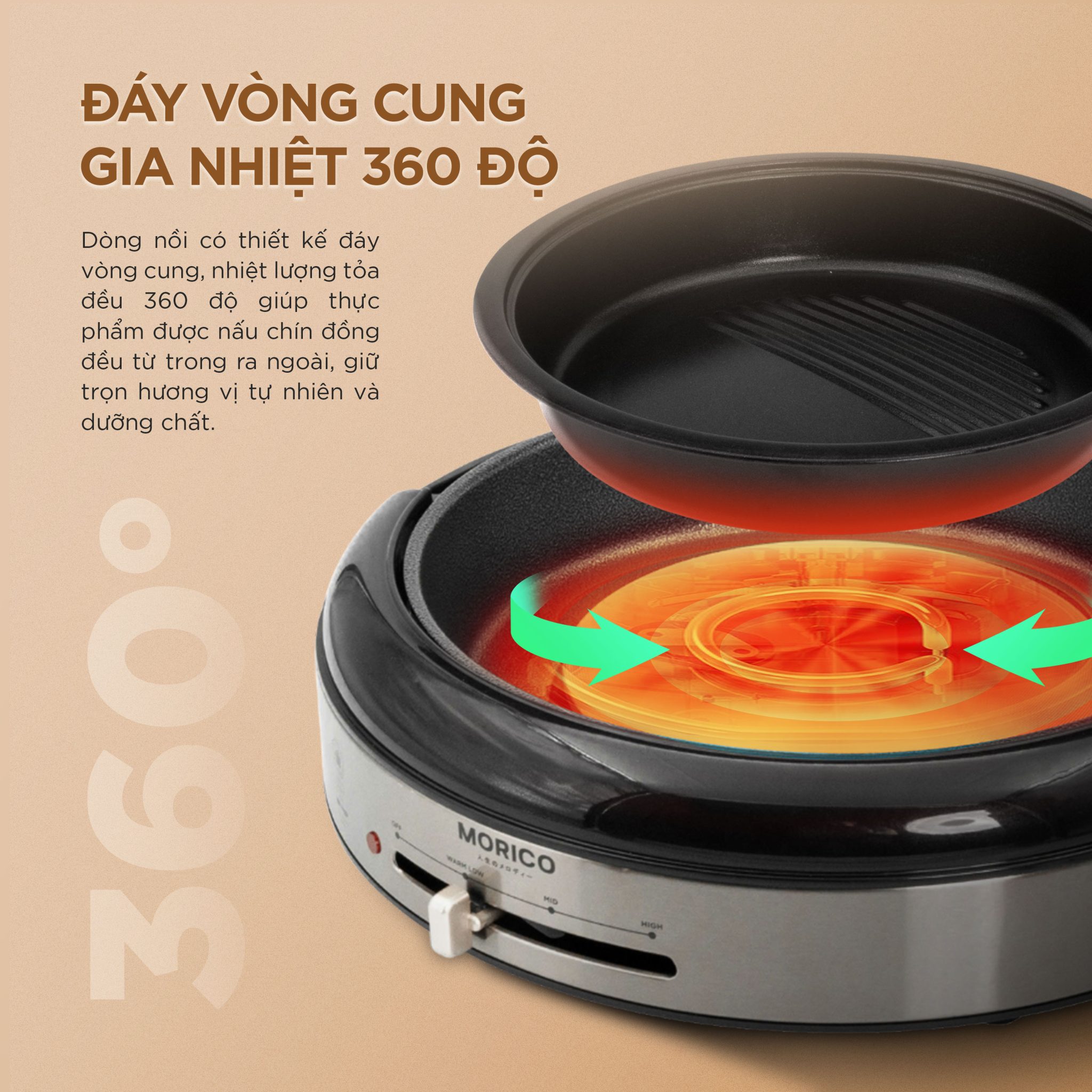Nồi lẩu nướng hấp MORICO MH801 - Morico Việt Nam
